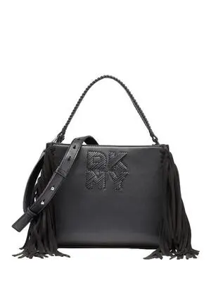 Dkny Foster Medium Satchel - Black/silver