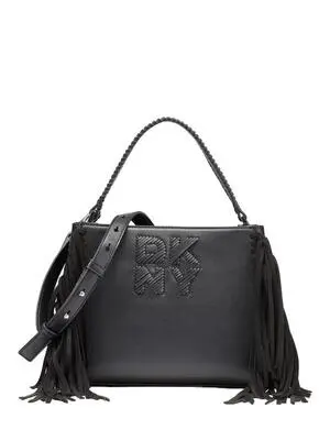 Dkny Foster Medium Satchel - Black/silver