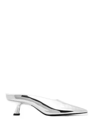 SIMONMILLER Chrome Pointed Toe Mule - Silver