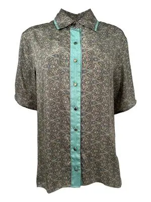 MONZLAPUR Paisley Motif Short Sleeve Shirt - Mint
