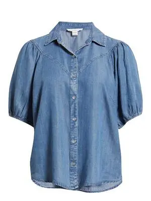 BEACHLUNCHLOUNGE Beachlunchlounge Lida Short Sleeve Denim Shirt