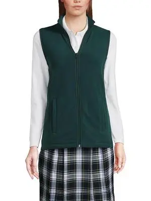 LANDS' END Lightweight Fleece Vest - Evergreen