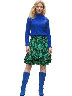 JOE BROWNS Floral Ruffle Mini Skirt - Green Garden