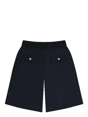 SAINT PERRY Boone Mid-Length Straight Cut Shorts In Nylon With Elasticated Waistband Black