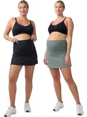 INGRID & ISABEL Active Skort Bundle 2 Pack - Black/sage Green