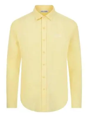 SAINT PERRY Slim Fit Linen Shirt - Yellow
