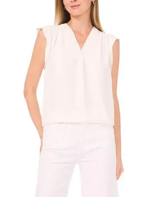 VINCE CAMUTO Vince Camuto Flutter Sleeve V-Neck Top