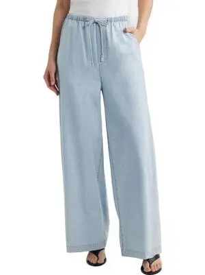 FRAME The Offshore Wide Leg Drawstring Pants - Seashade
