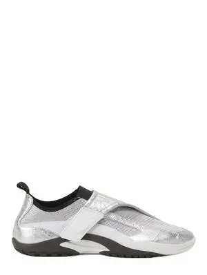 LANVIN Lnv1 Sneakers In Crinkled Metallic Leather - Black/silver