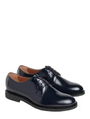 NEROGIARDINI Leather Lace-up Oxford Shoes - Navy