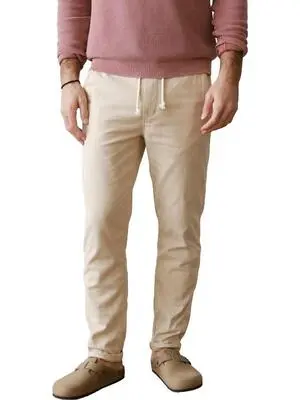 Marine Layer Stretch Cotton Drawstring Beach Pants - Fog