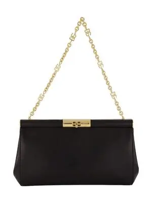 Dolce & Gabbana Large Marlene Leather Shoulder Bag With Chain Strap - Black