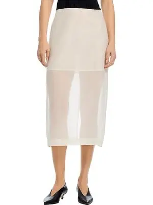 BY MALENE BIRGER Sheer Silk Organza A-line Skirt - Soft White