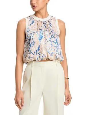 Cinq À Sept Sleeveless Printed Top - Neutral Multi