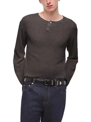 Helmut Lang Textured Henley Black