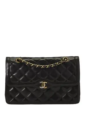 CHANEL Chanel Quilted Lambskin Paris Limited Double Flap Shoulder Bag