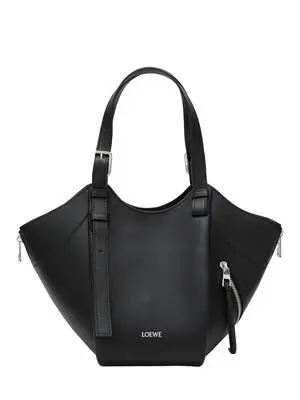 Loewe Loewe Calfskin Leather Hammock Flip Bag Black