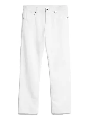 Gucci Embroidered Cotton Denim Pants - White
