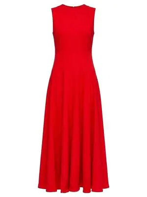 TANTRA SPAIN SL Sleeveless A-line Midi Dress With Pockets And Back Zipper - Red
