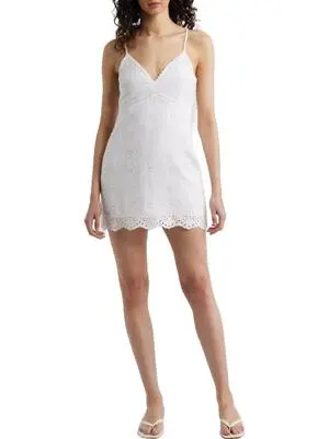 LoveShackFancy Peppy Embroidered Sleeveless Mini Dress - Optic White
