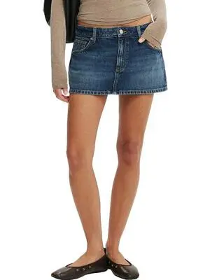 COTTON ON Low Rise Denim Mini Skort - Scorpio Blue
