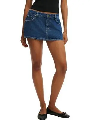 COTTON ON Denim Low Rise Mini Skort - Gemini Blue