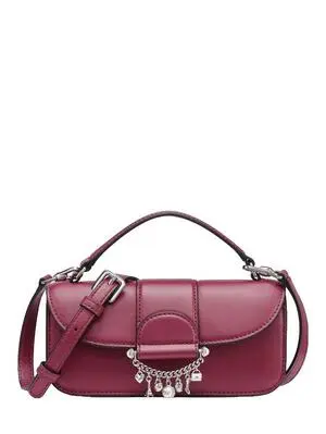 Karl Lagerfeld Paris Jocelina Leather Crossbody Bag With Charms - Currant