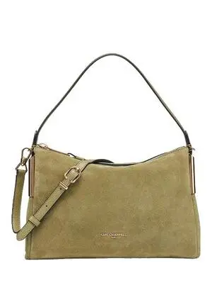 Karl Lagerfeld Paris Valerie Leather Crossbody Bag - Olive
