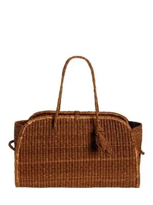 Jacquemus Le Grand Turismo Raffia Bowling Bag - Camel