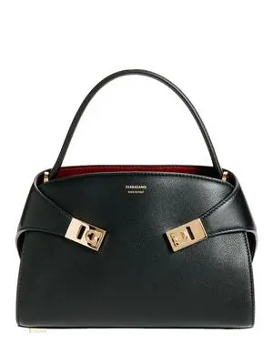 FERRAGAMO Extra Small Leather Top Handle Bag - Nero Borgogna