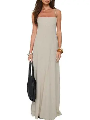 strapless open back dress Ainslee Square Neck Midi Dress in Pastel Yellow main image 0