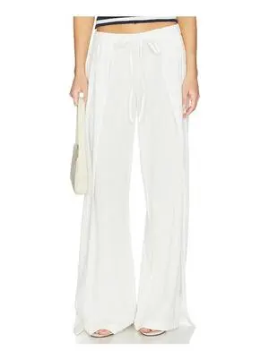 DL1961 Palazzo Low-rise Relaxed Cotton Gauze Pant - White
