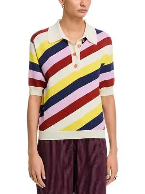 ESSENTIEL ANTWERP Essentiel Antwerp Striped Knit Polo Shirt