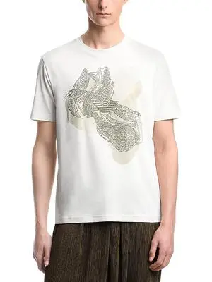 Emporio Armani Embroidered Cotton Jersey Tee - White