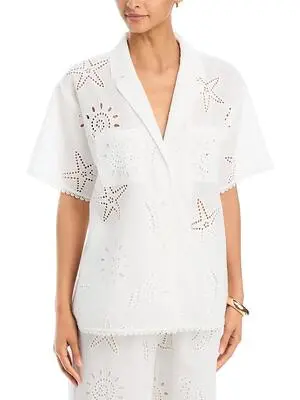 A.REN Eleni Embroidered Top - Off White