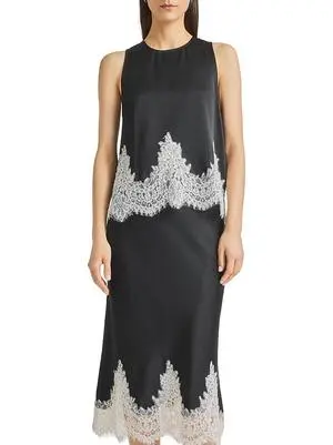 SAINT ART Bellamy Sleeveless Lace Trim Top - Black