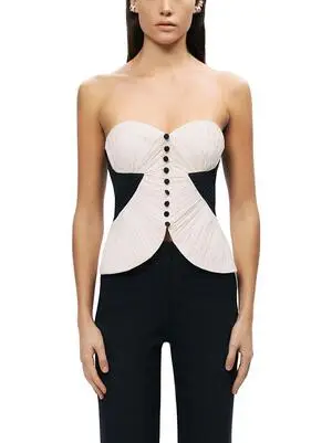 NOCTURNE Structured Strapless Contrast Bustier Top - Multi-colored
