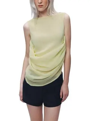 NOCTURNE Draped Sleeveless Blouse - Yellow