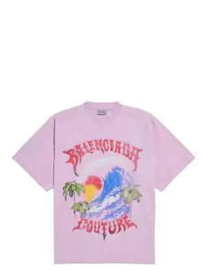 Balenciaga Cotton Vintage Surfer Graphic T-shirt - Pink