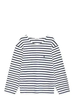 ANINE BING Navy Stripe Long Sleeve T-shirt - Multi