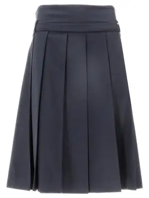 Vivetta Pleated Midi Skirt - Blu Grafite