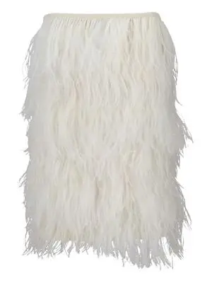 ATTICO The Attico Midi Skirt With Feather Embellishment