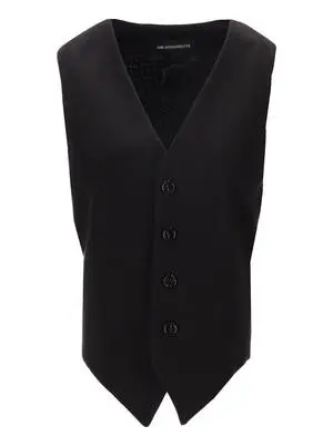 ANN DEMEULEMEESTER Classic Cotton Gabardine Washed Waistcoat - Black