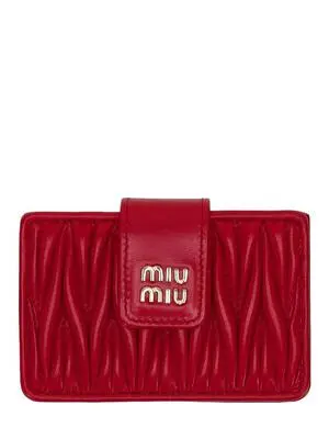 Miu Miu Matelassé Card Holder - Rosso