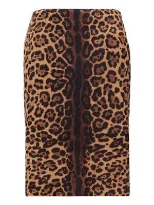 LA ROSE Nappa Print Skirt - Leopard
