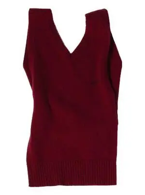 Miu Miu Knit V-neck Vest - Amaranto