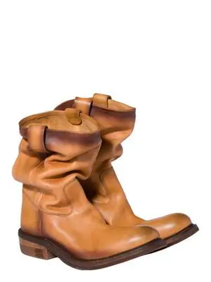 Miu Miu Leather Ankle Boots - Cuoio