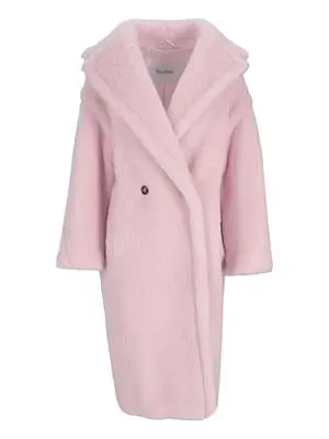 Max Mara Double Breasted Teddy Coat - Rosa