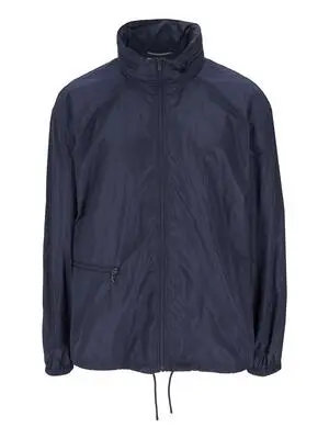 Saint Laurent Zip Up Hooded Windbreaker - Marine Sombre