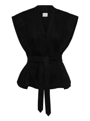 LEMAIRE Sleeveless Belted Chasuble - Black